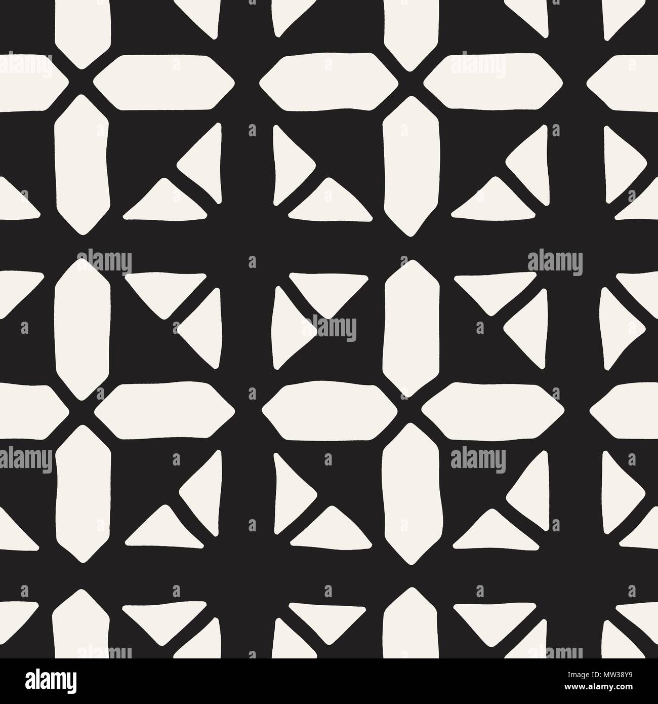 Hand drawn seamless repeating pattern with lines tiling. Grungy ...