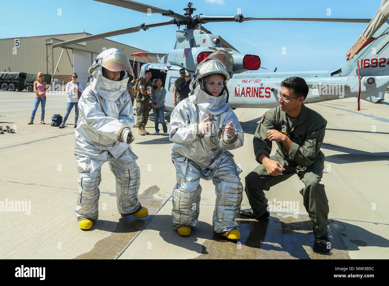 U. S. Marine Corps Sgt. Phillip Flores, fire and crash crew ...