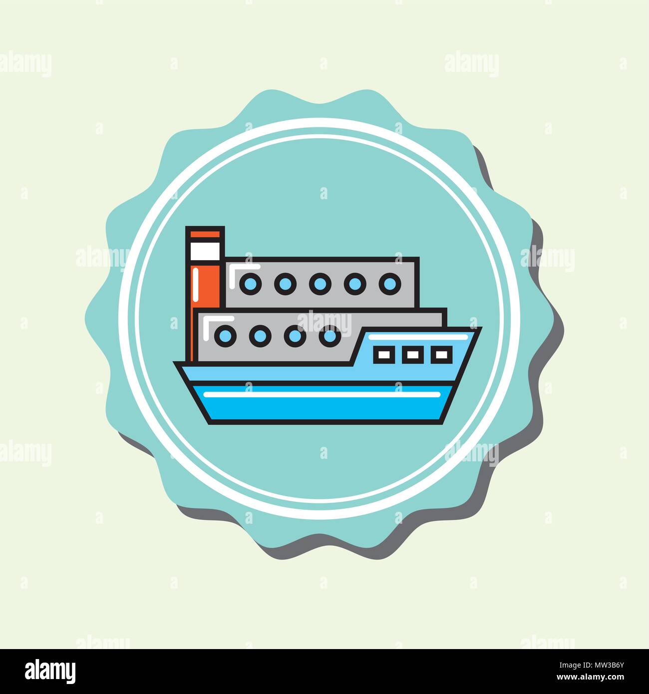 container ship transport cartoon emblem Stock Vector Image & Art - Alamy