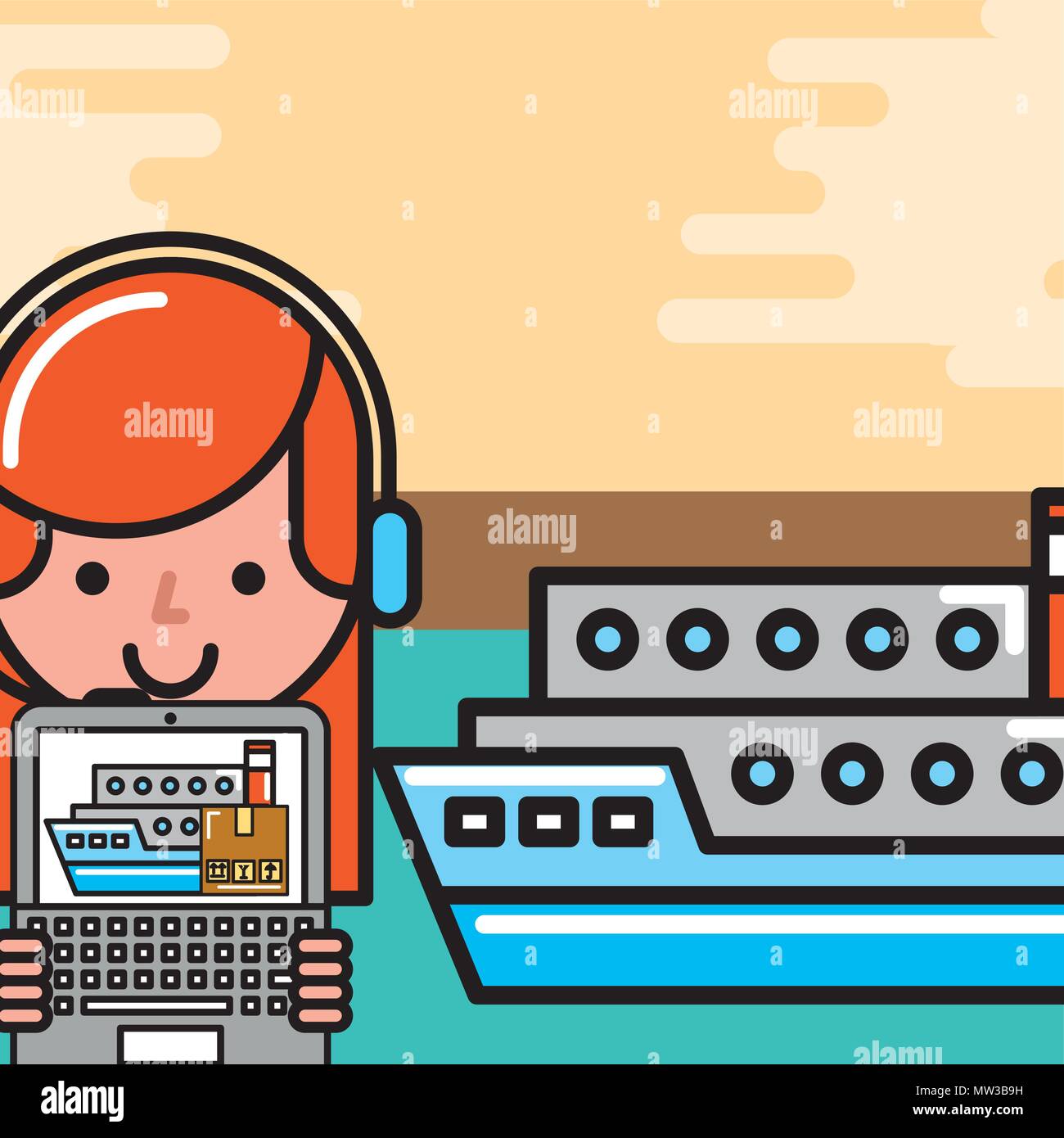 Terminal operator Stock Vector Images - Alamy