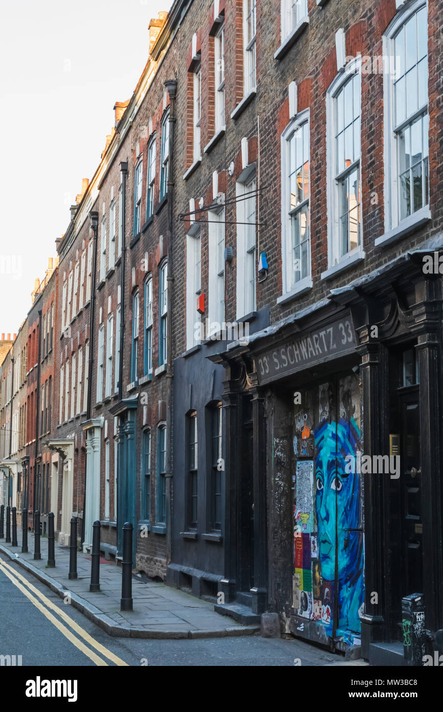 England, London, Shoreditch, Spitafields, Fournier Street Stock Photo ...