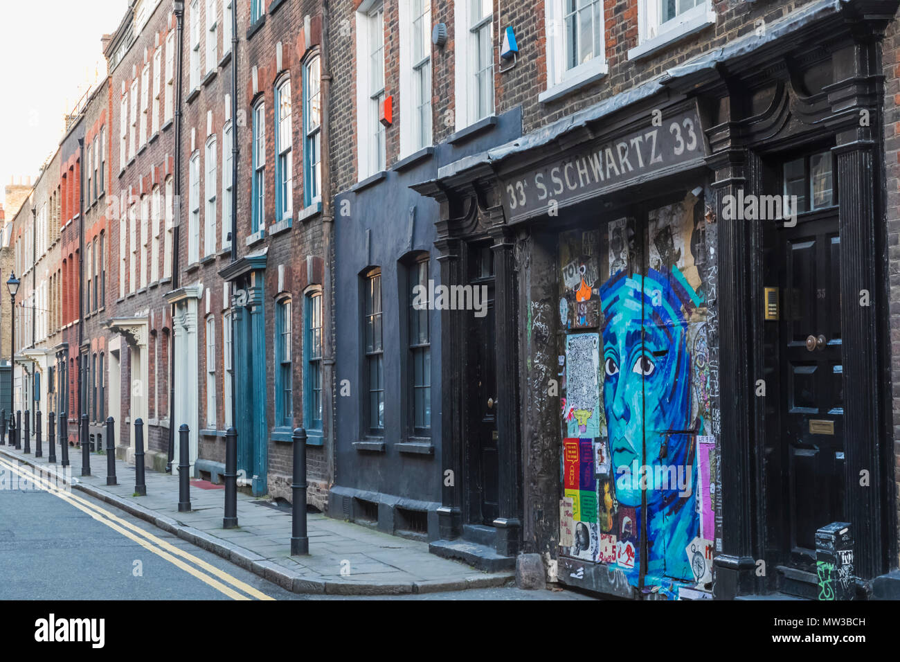 England, London, Shoreditch, Spitafields, Fournier Street Stock Photo ...