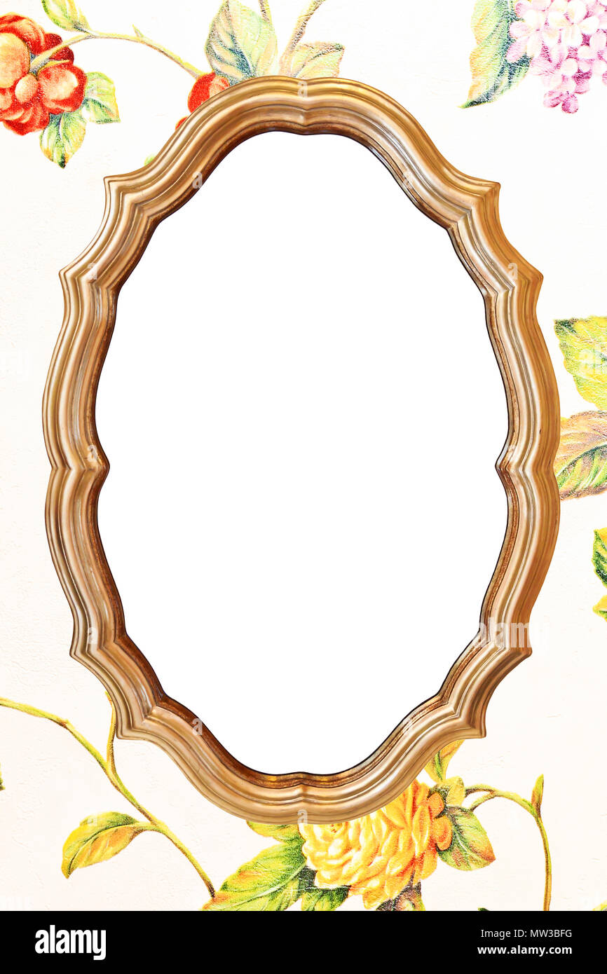 Blank vintage frame on abstract retro wallpaper background Stock Photo ...