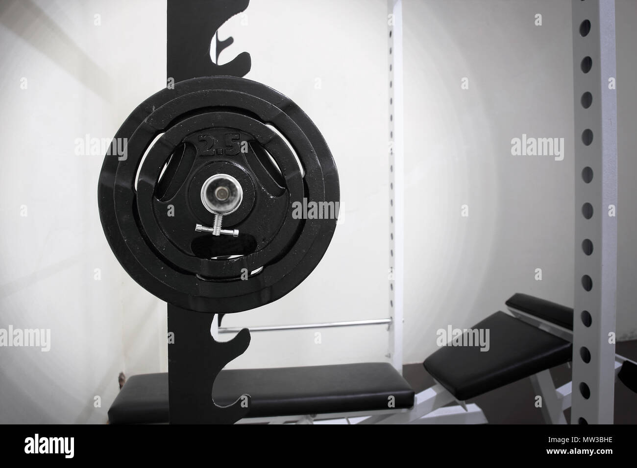 Barbell ready to workout in gym room Stock Photo - Alamy