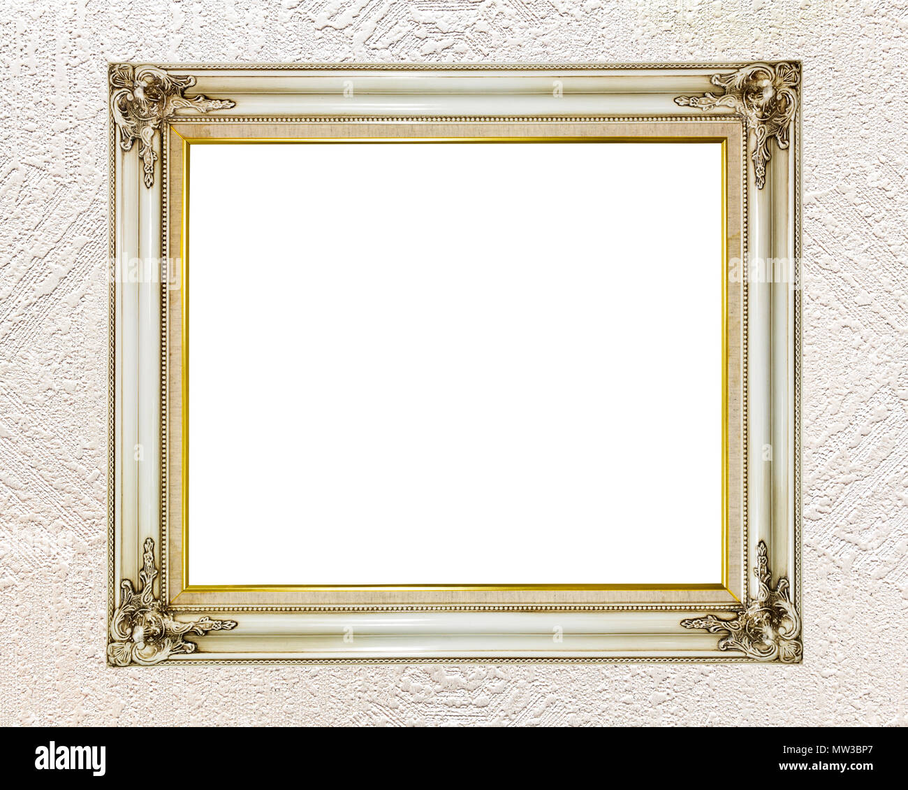 Blank old vintage frame on abstract retro wallpaper background Stock ...