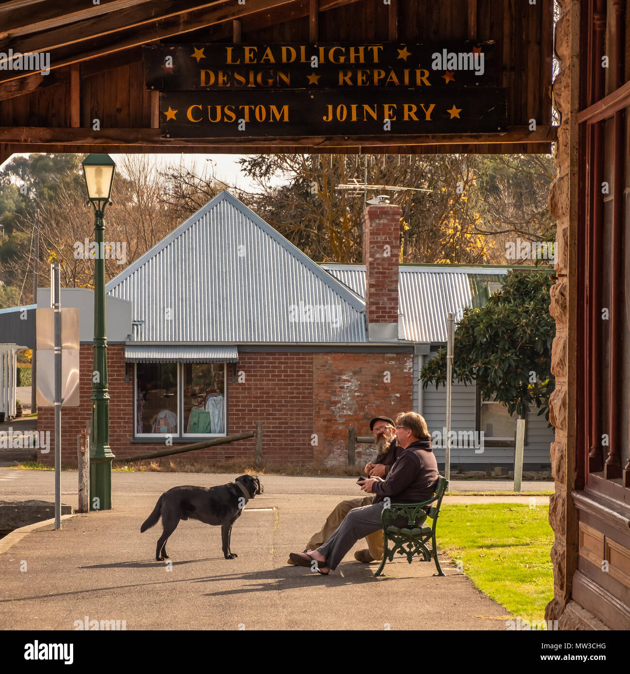Colourful locals and dog at Clunes, Victoria, Australia Stock Photo - Alamy