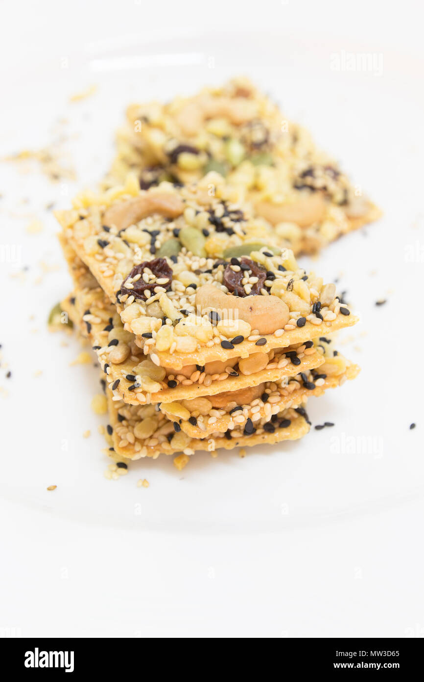 Cereal crackers flax sunflower Cut Out Stock Images & Pictures - Alamy