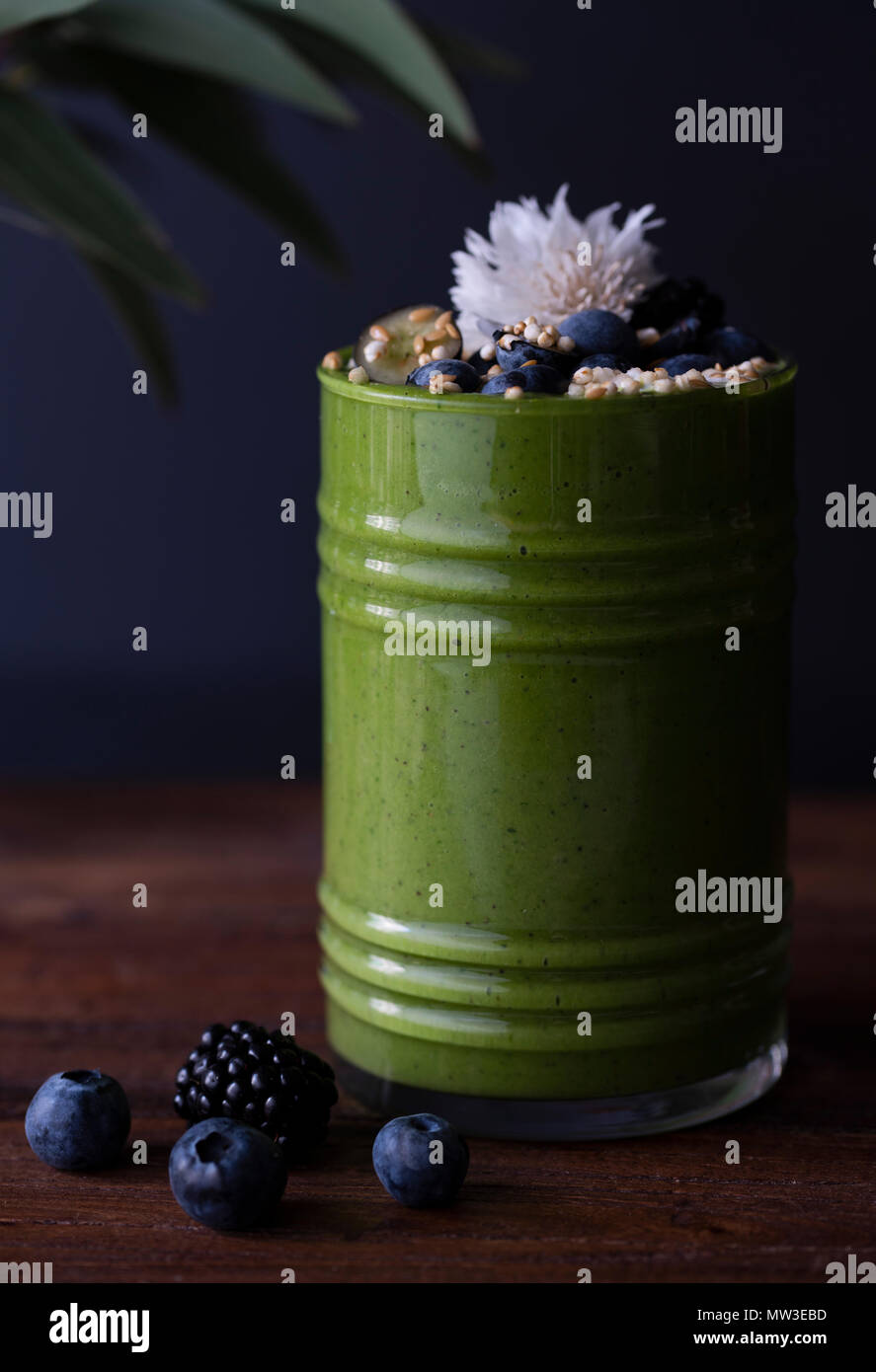 Smoothie decorated with flowers hi-res stock photography and images - Alamy