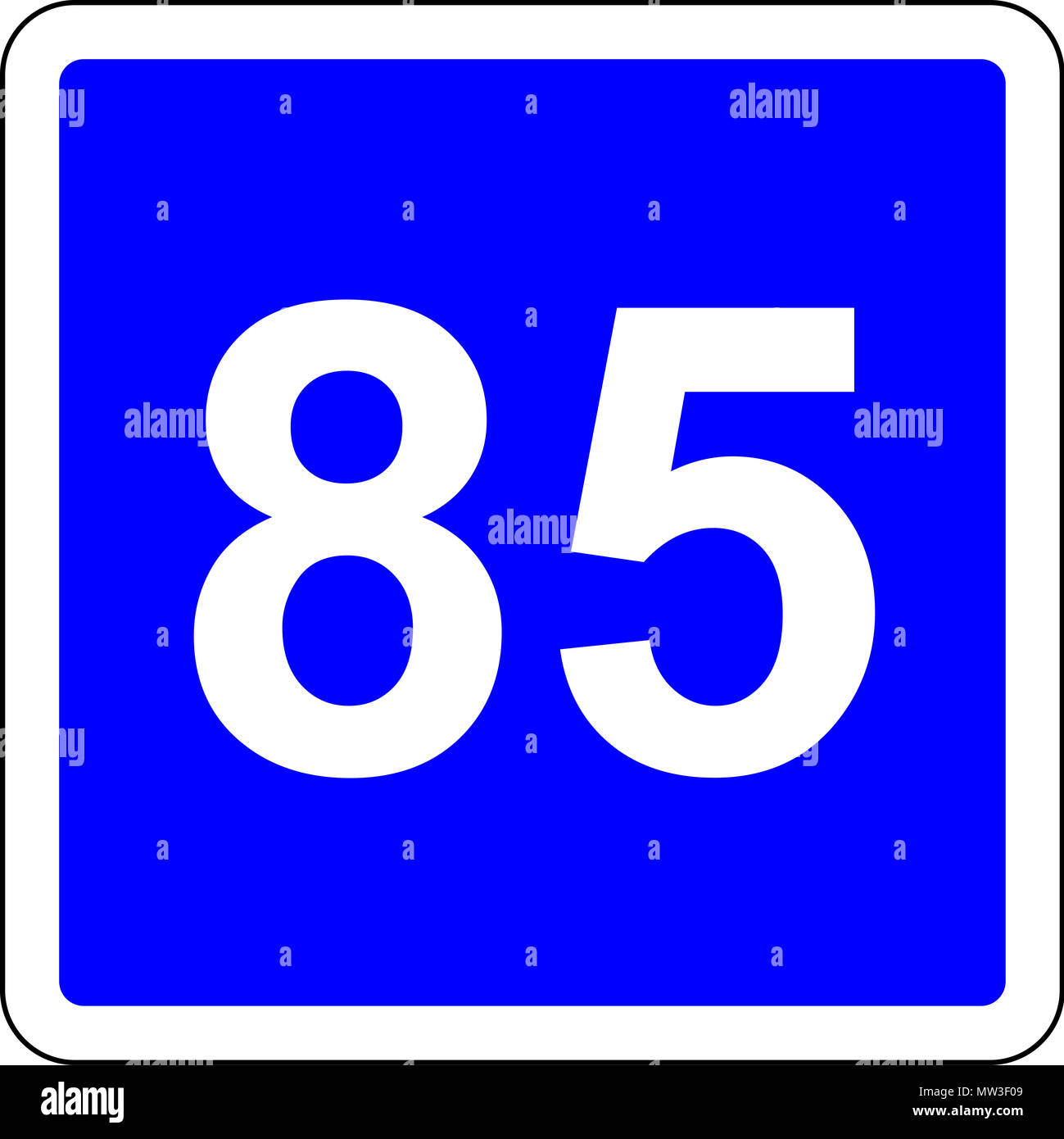Road sign with suggested speed of 85 km/h Stock Photo - Alamy