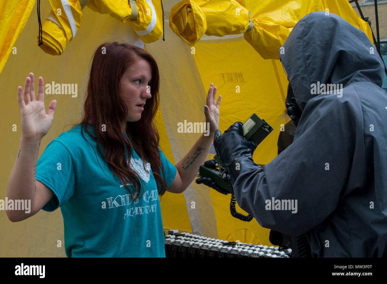 Civilian role player Cheyenne Patton, a North Vernon, Ind., resident ...
