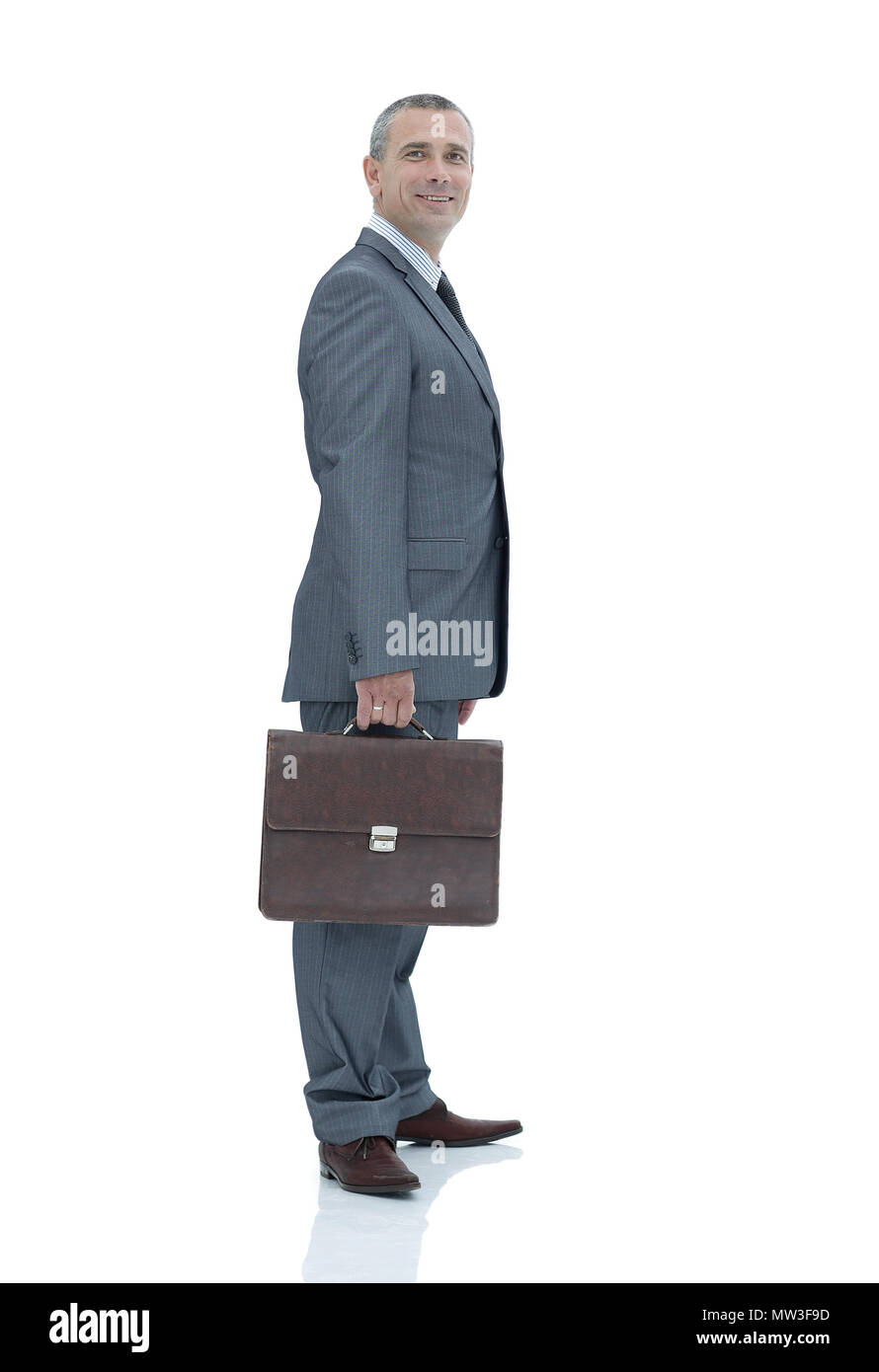 side view.portrait of a handsome businessman. isolated on white Stock ...