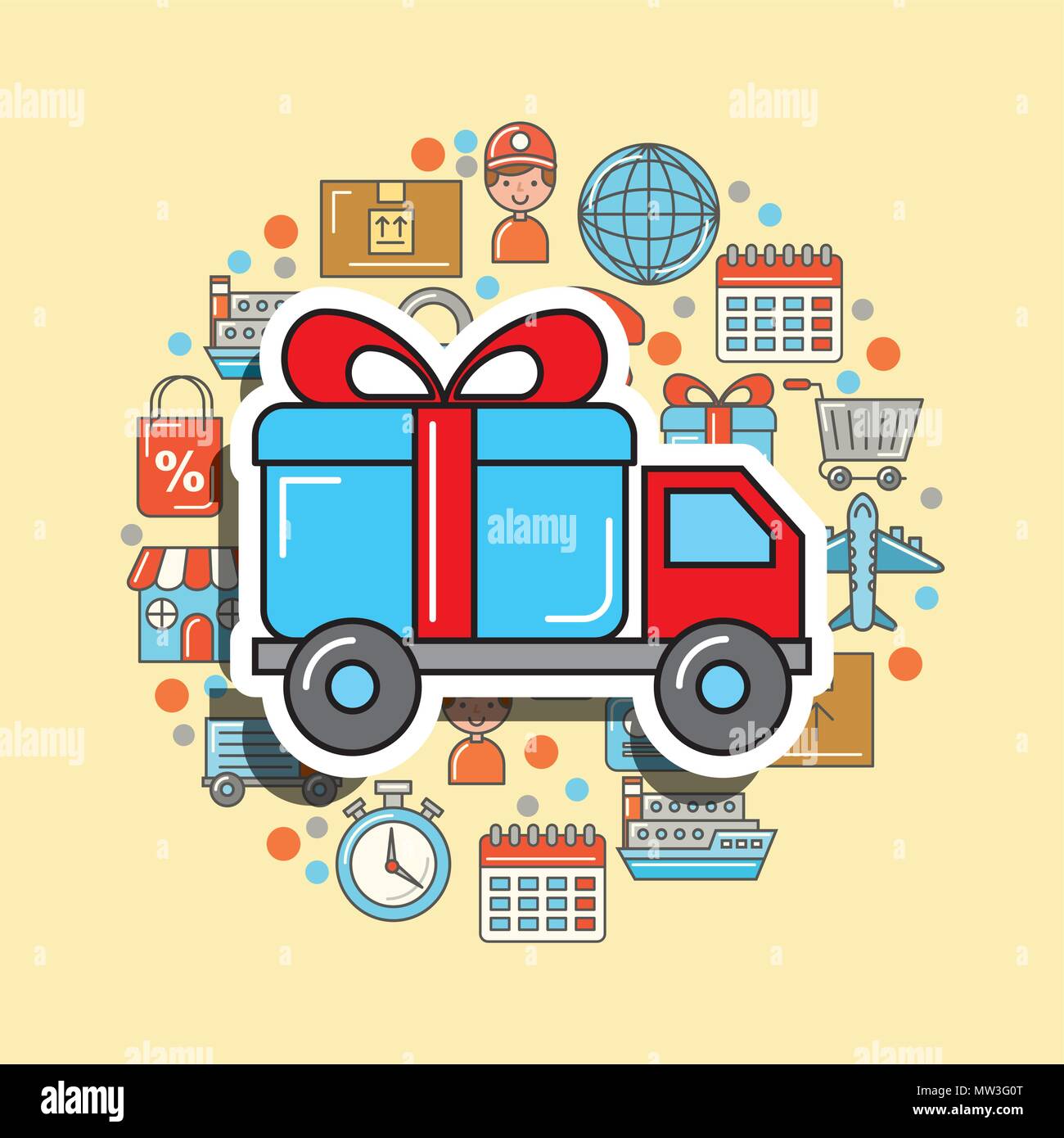 truck gift box transport logistic and delivery Stock Vector Image & Art ...