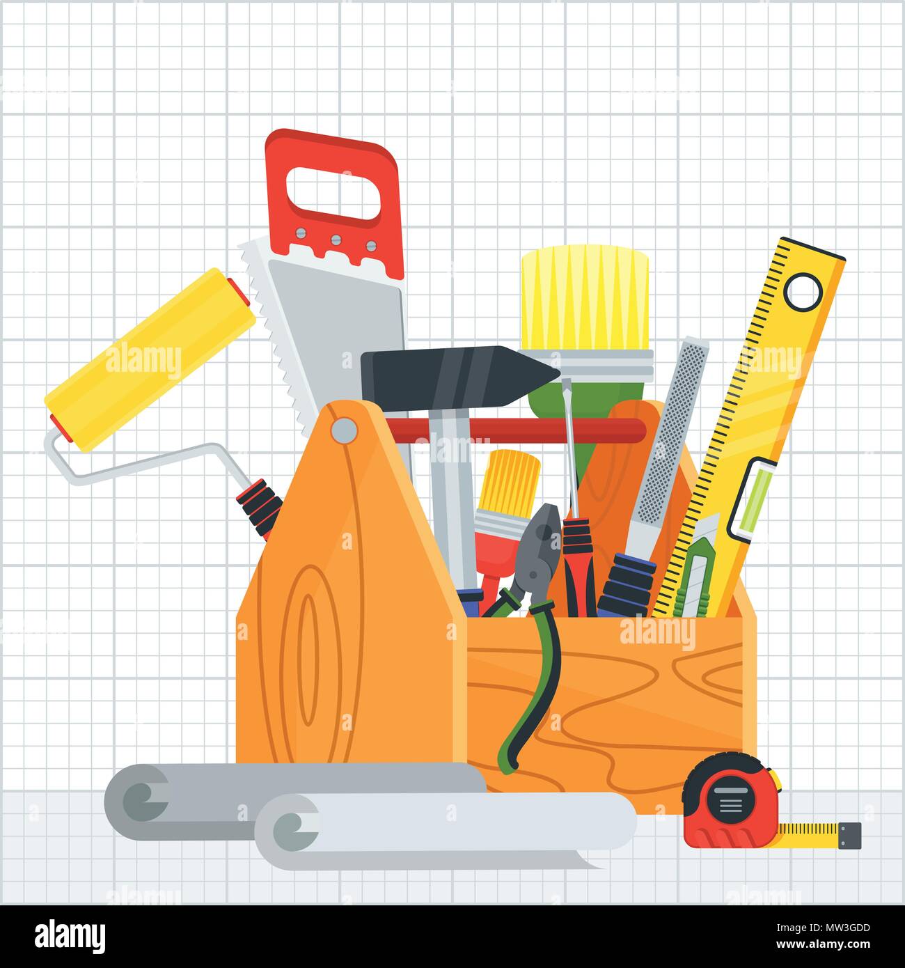 poster with construction tools Stock Vector Image & Art - Alamy