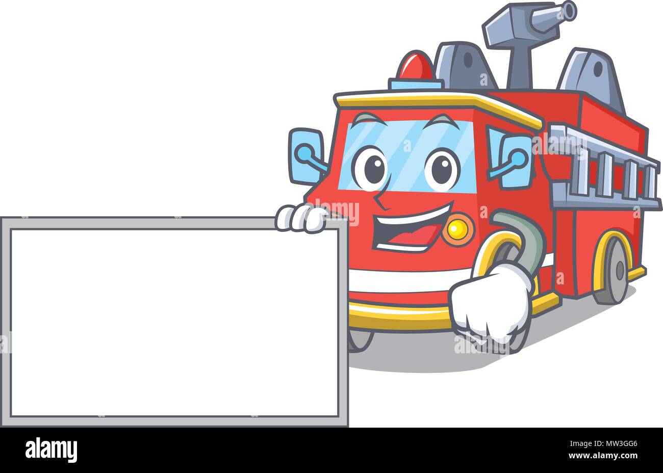 With board fire truck character cartoon Stock Vector Image & Art - Alamy