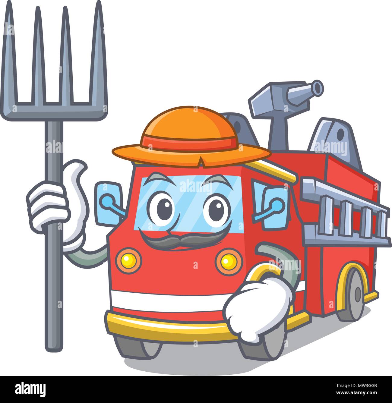 Farmer fire truck character cartoon Stock Vector Image & Art - Alamy