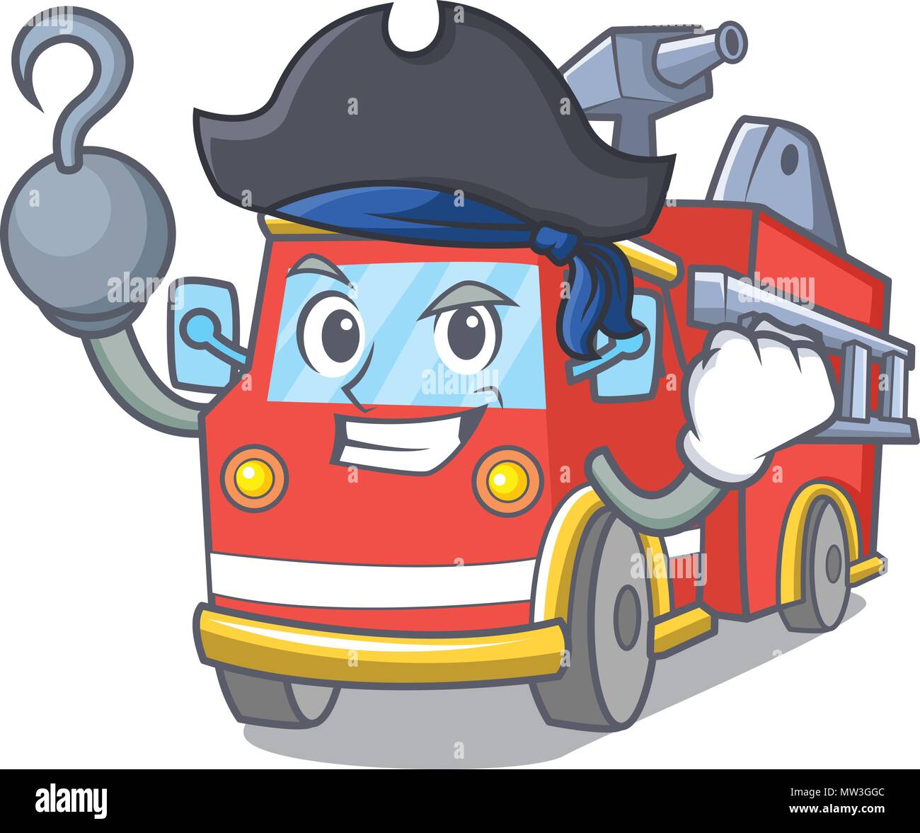 Pirate fire truck character cartoon Stock Vector Image & Art - Alamy