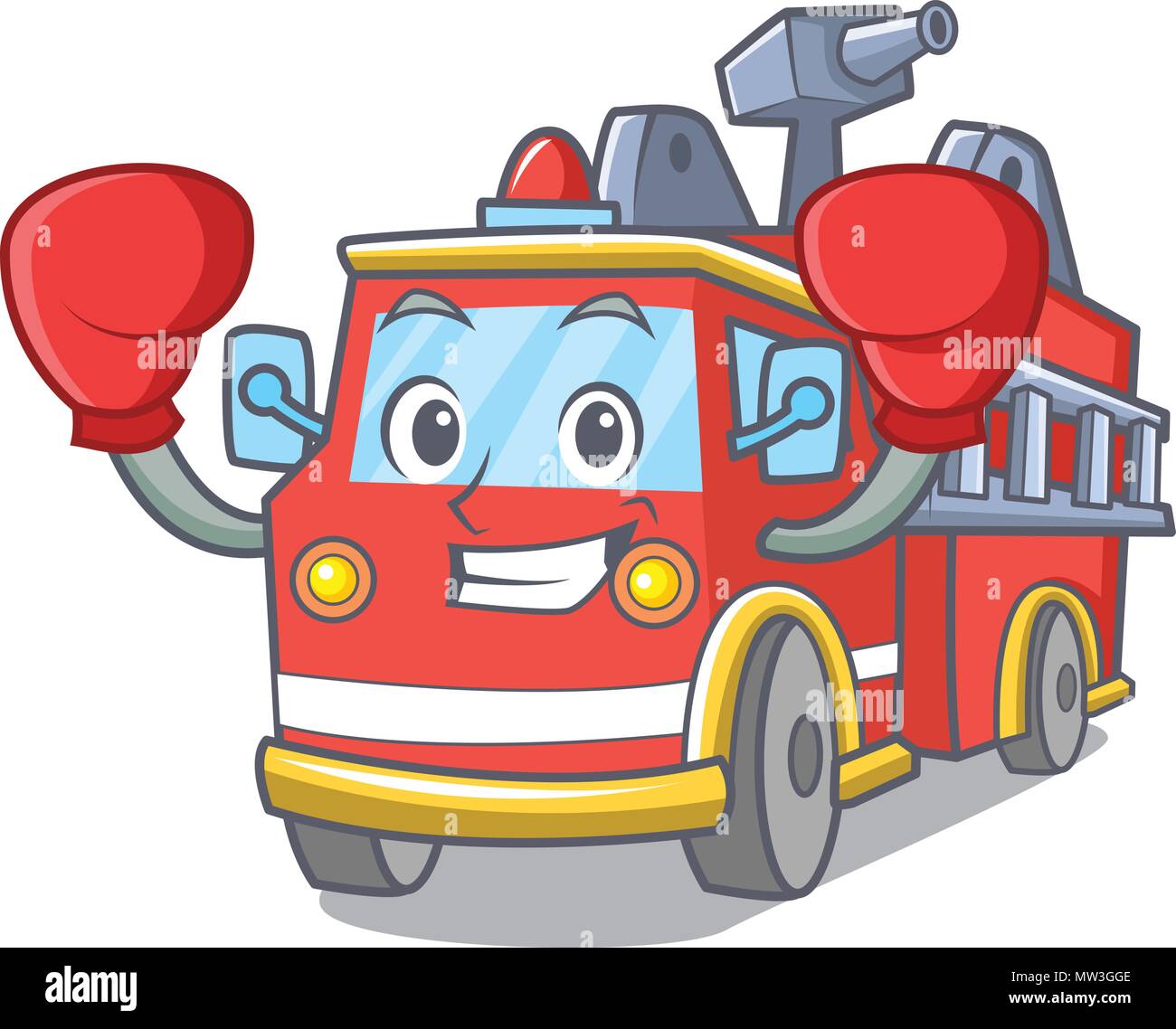Boxing fire truck character cartoon Stock Vector Image & Art - Alamy