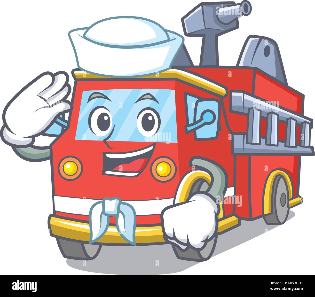 Sailor fire truck character cartoon Stock Vector Image & Art - Alamy