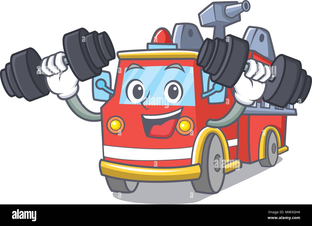 Fitness fire truck character cartoon Stock Vector Image & Art - Alamy