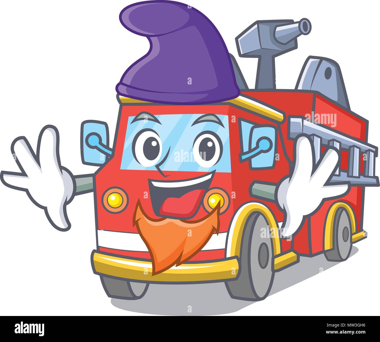 Elf fire truck character cartoon Stock Vector Image & Art - Alamy