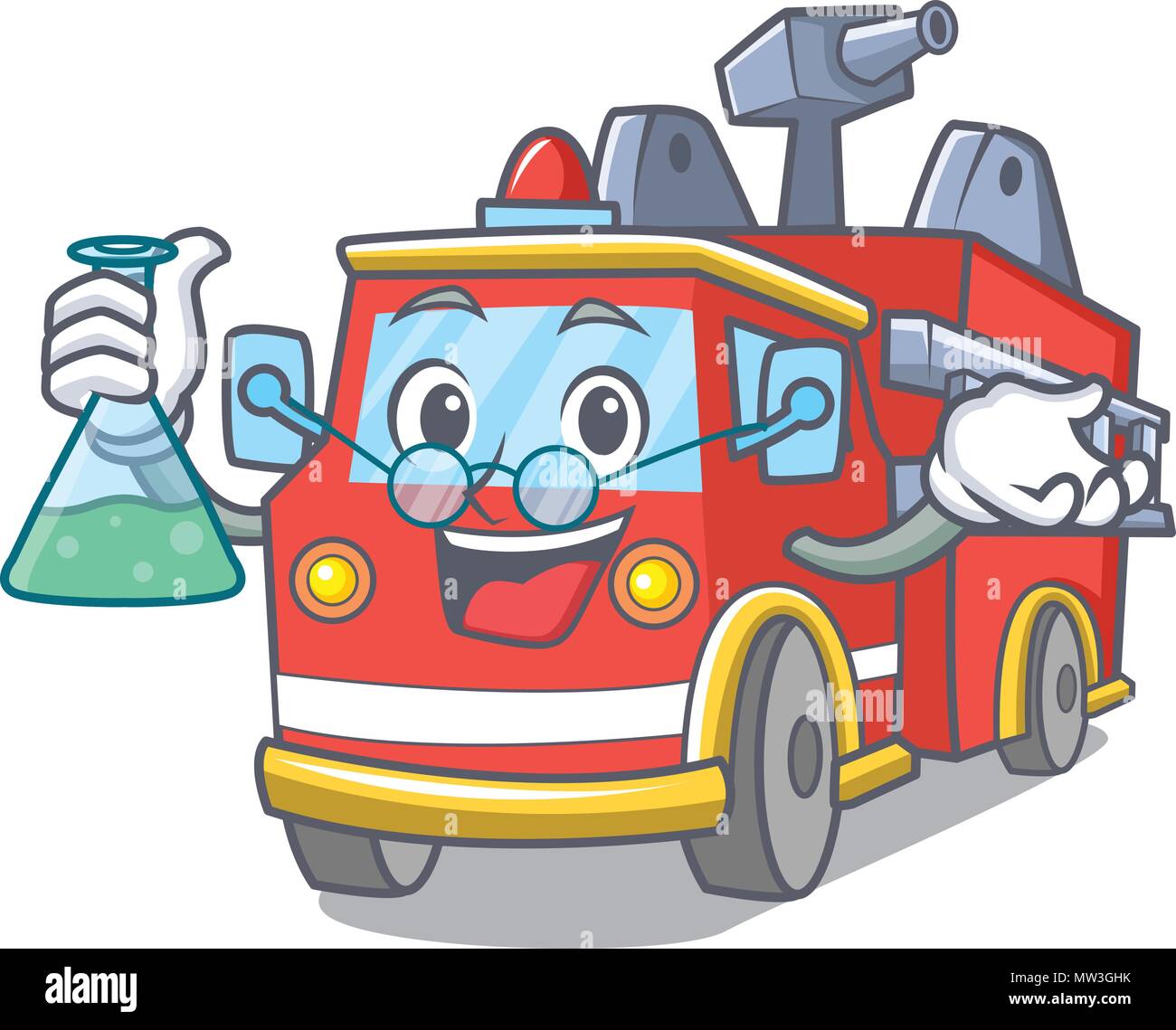 Professor fire truck character cartoon Stock Vector Image & Art - Alamy