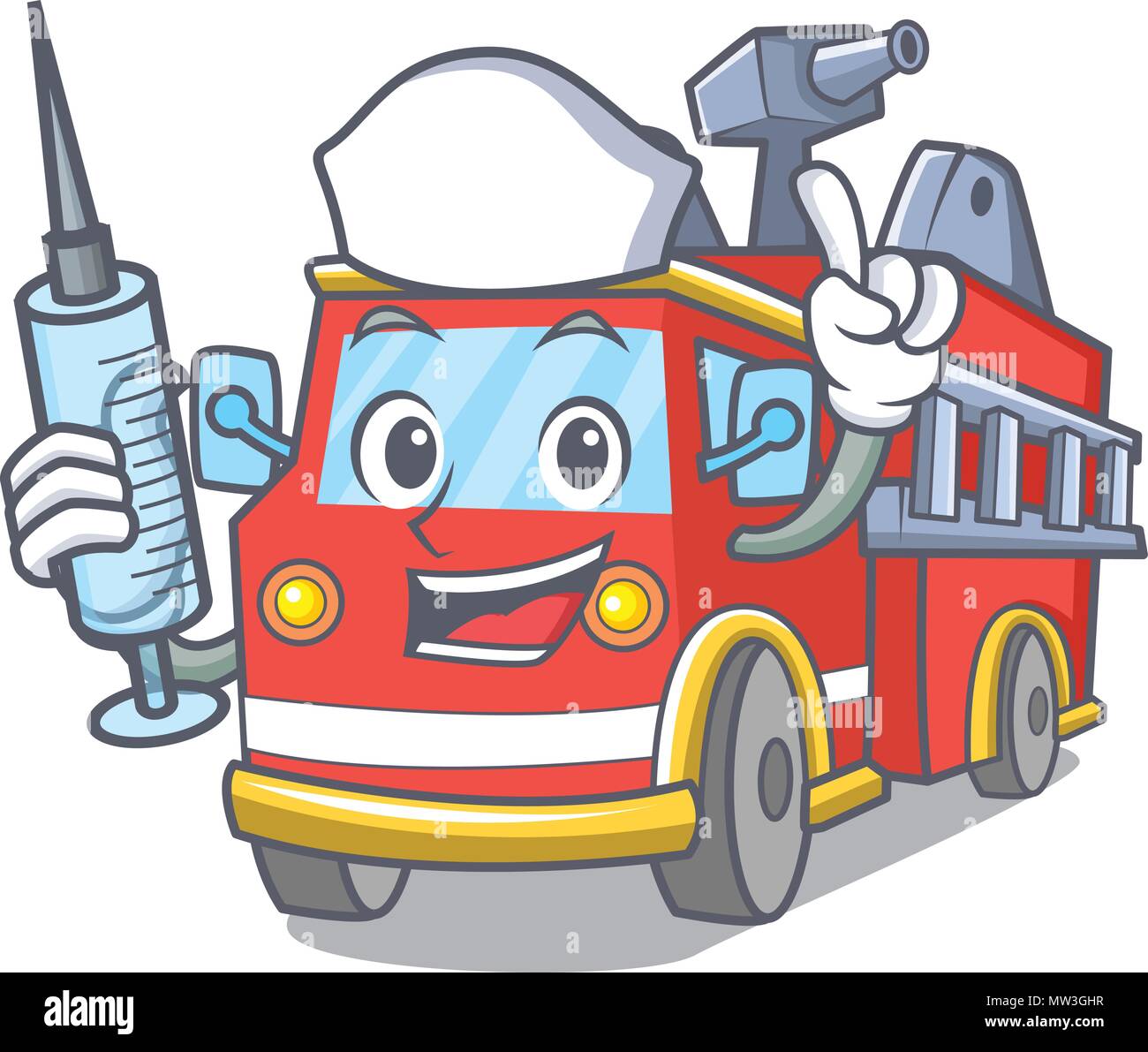 Nurse fire truck character cartoon Stock Vector Image & Art - Alamy