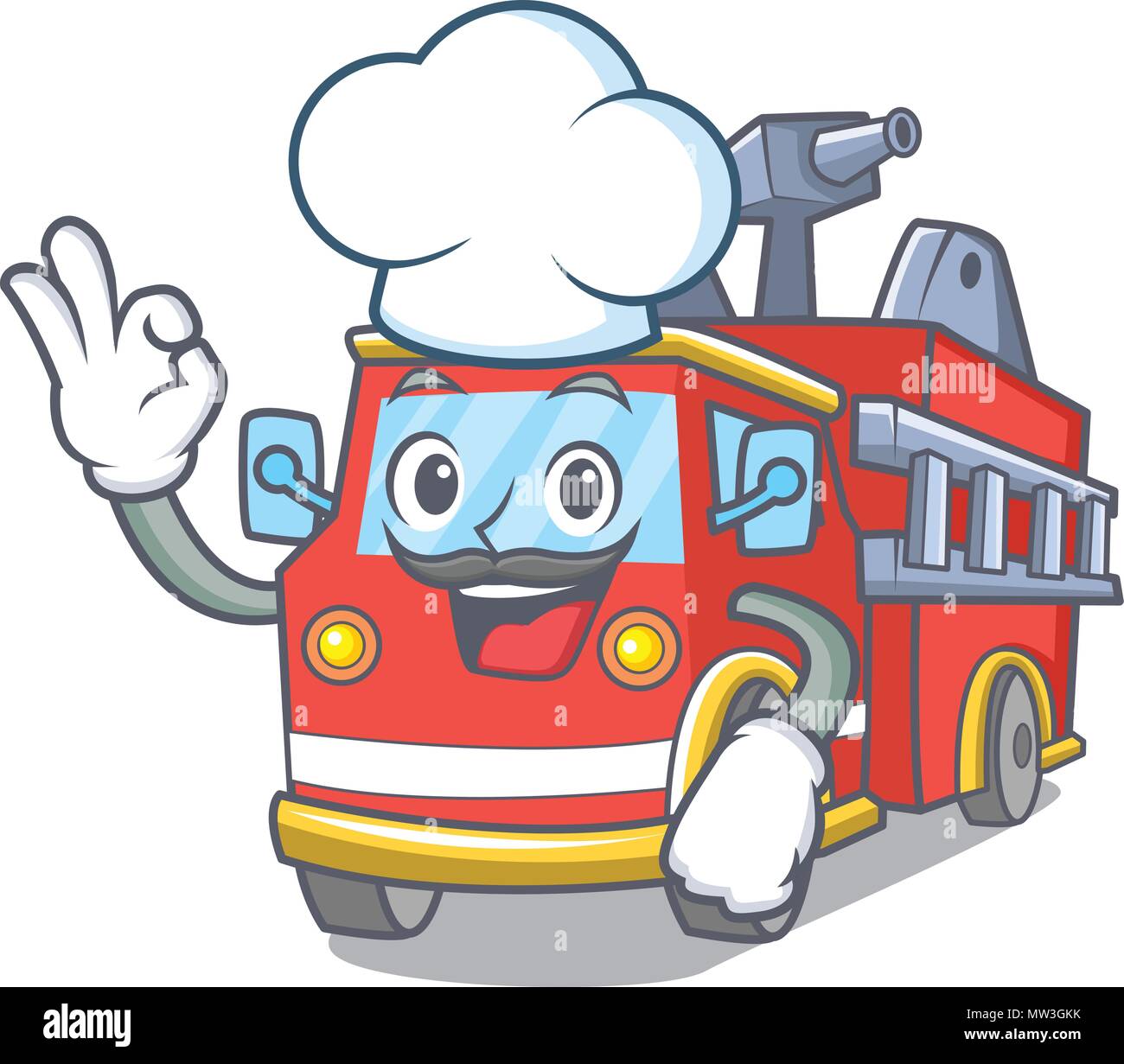 Chef fire truck character cartoon Stock Vector Image & Art - Alamy