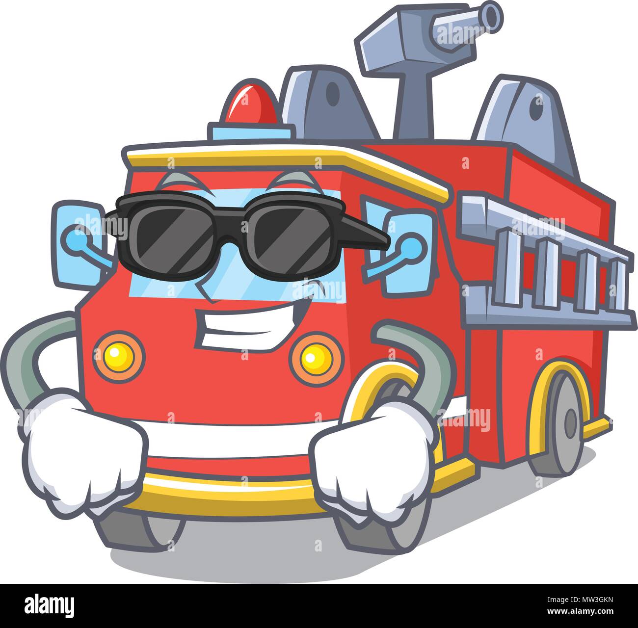 Super cool fire truck character cartoon Stock Vector Image & Art - Alamy
