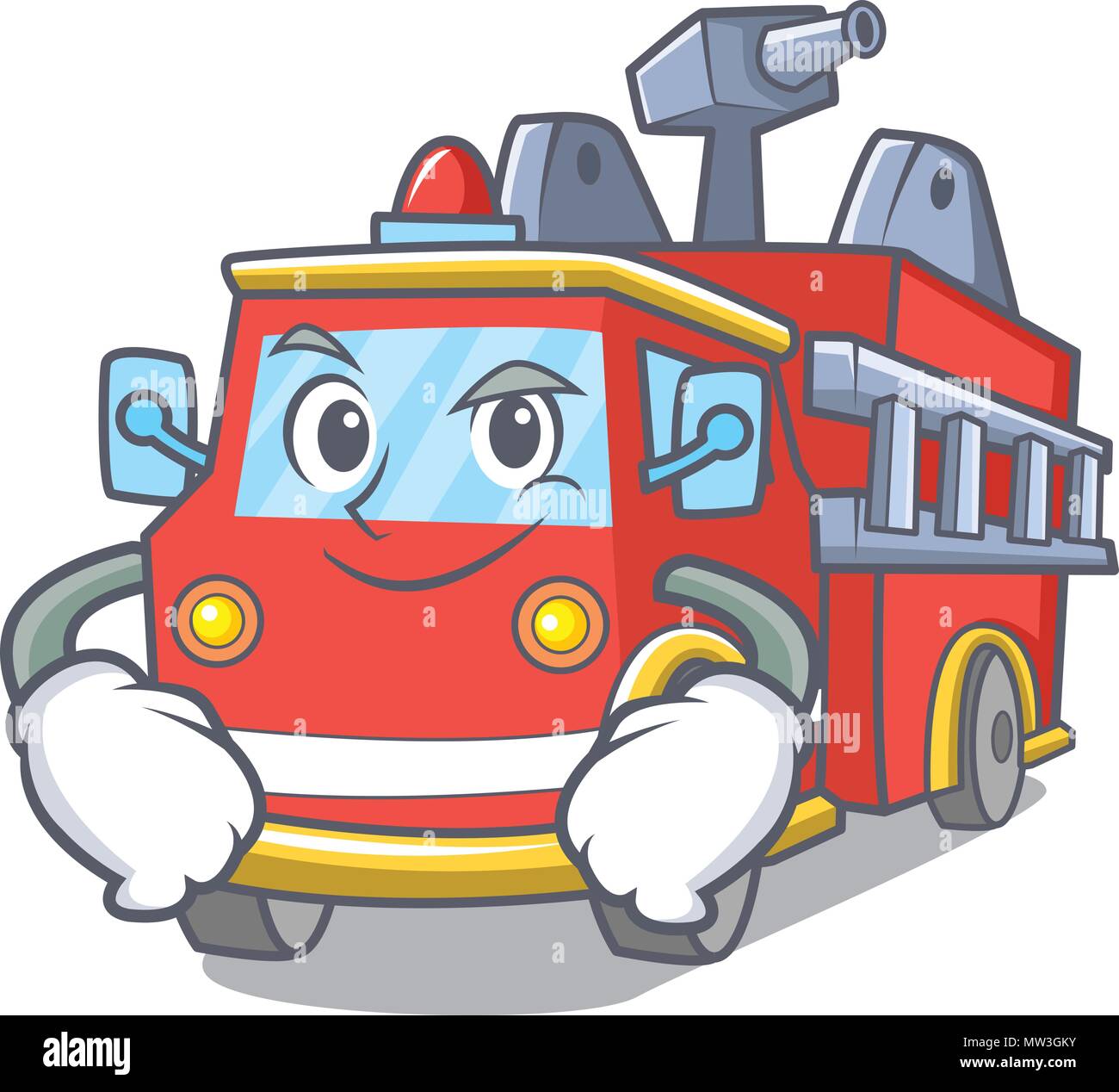 Smirking fire truck character cartoon Stock Vector Image & Art - Alamy