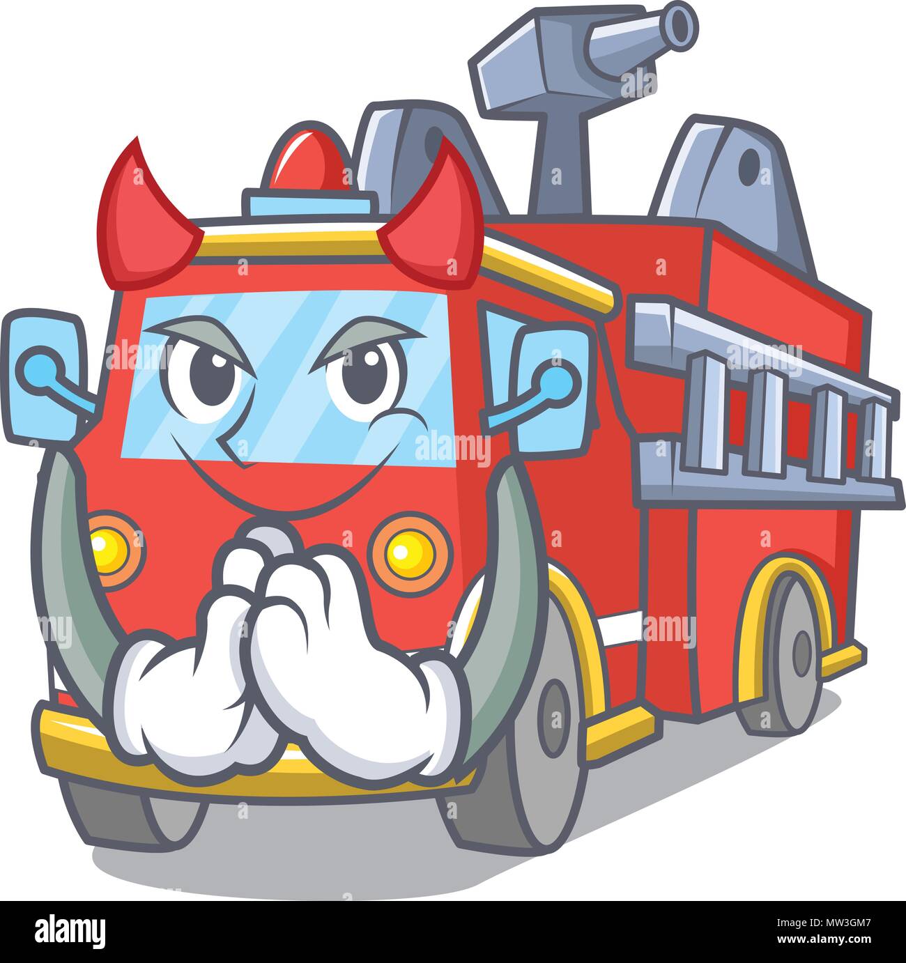 Devil fire truck mascot cartoon Stock Vector Image & Art - Alamy