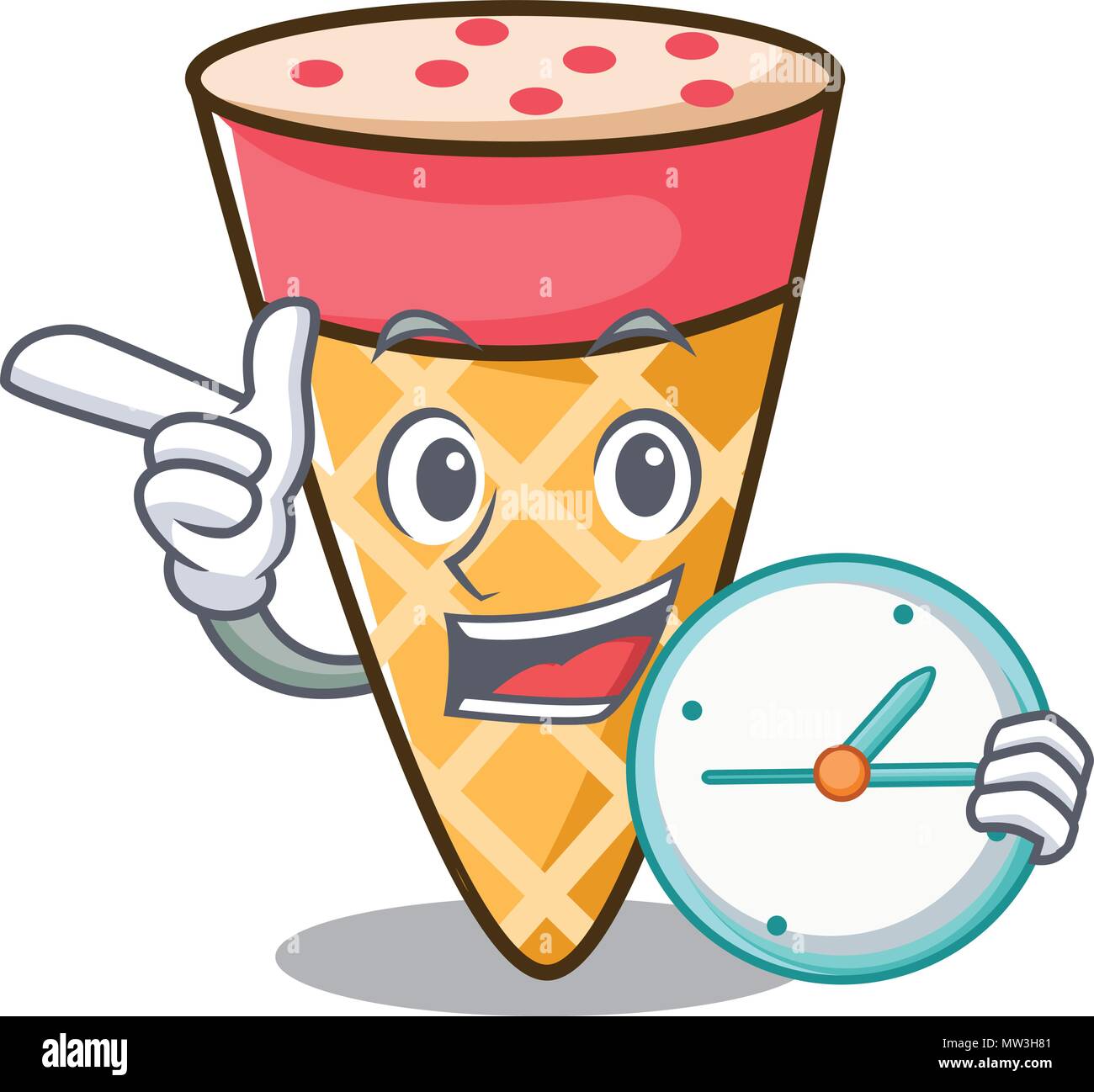 With clock ice cream tone character cartoon Stock Vector Image & Art ...