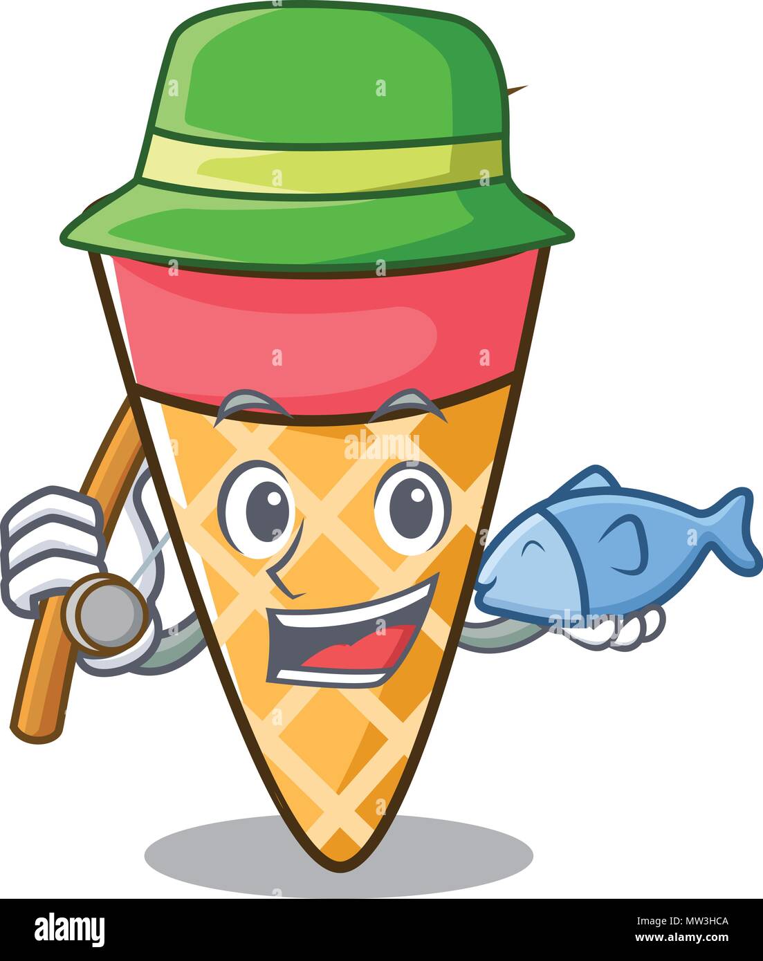 Fishing ice cream tone mascot cartoon Stock Vector Image & Art - Alamy
