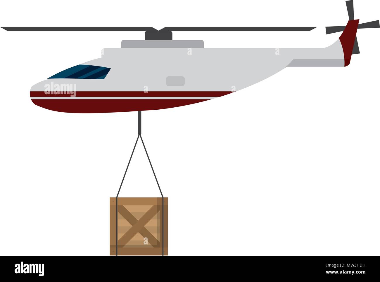 color helicopter transport with wood box hanging Stock Vector Image ...