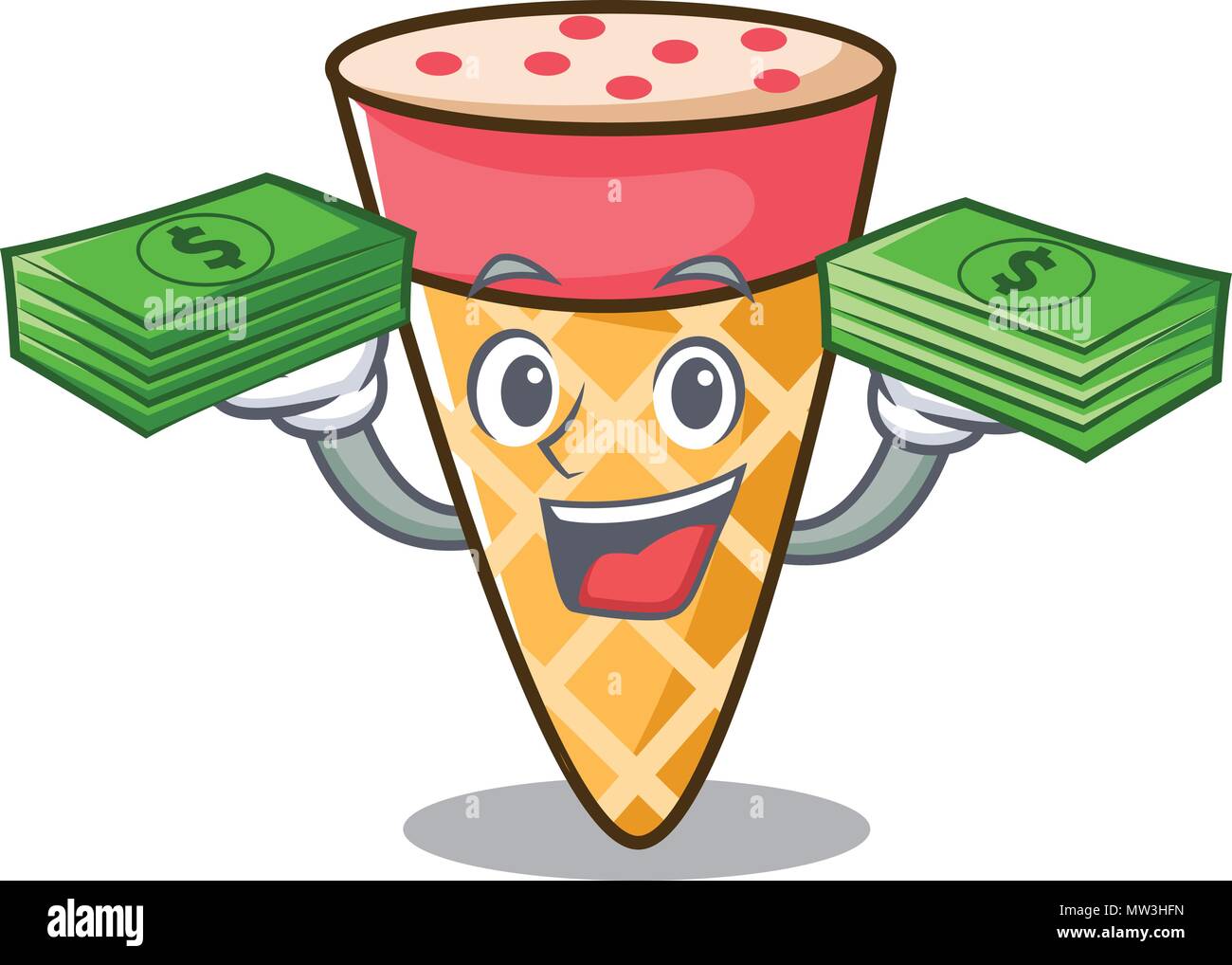 With money bag ice cream tone mascot cartoon Stock Vector Image & Art ...