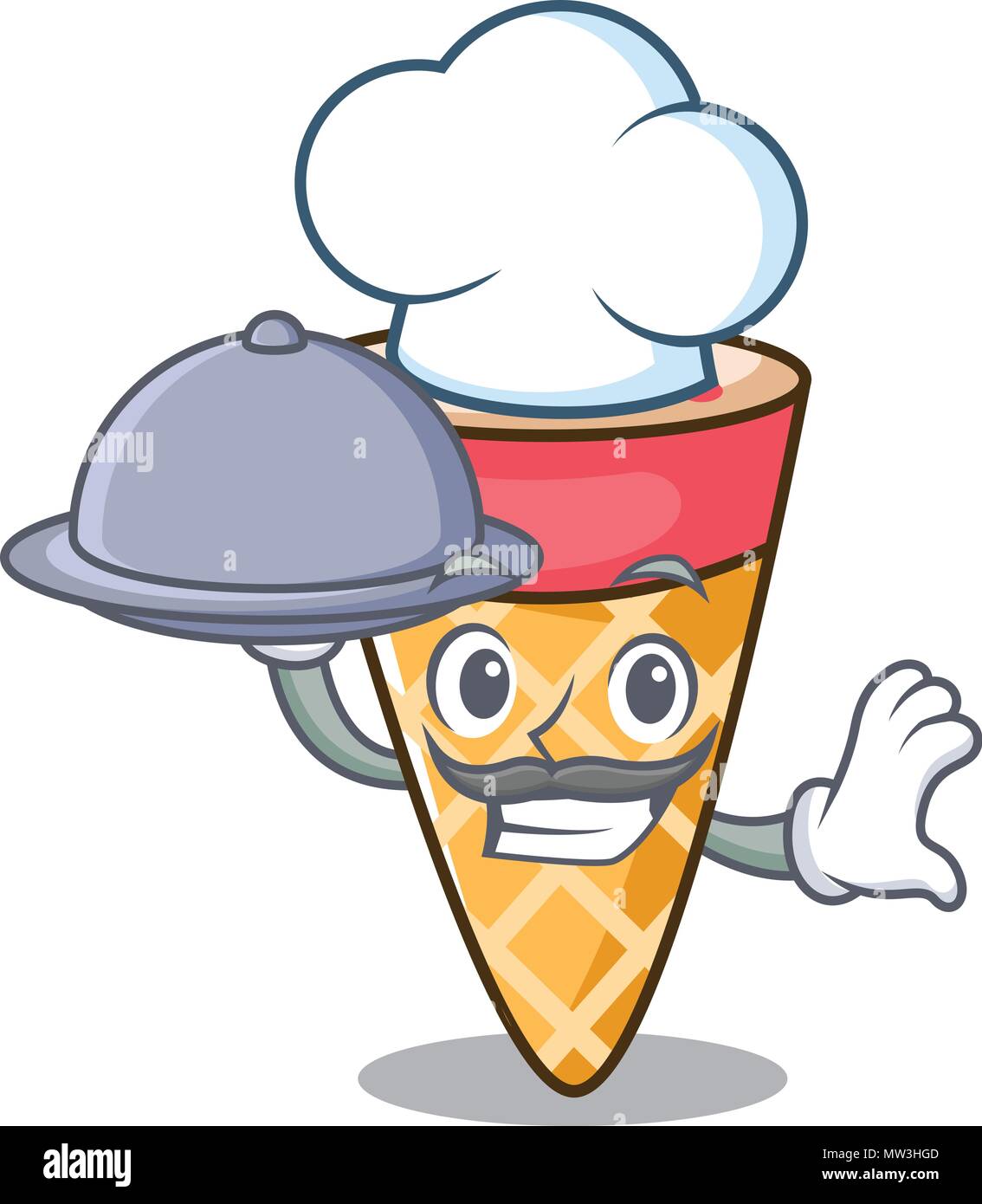 Chef with food ice cream tone mascot cartoon Stock Vector Image & Art ...