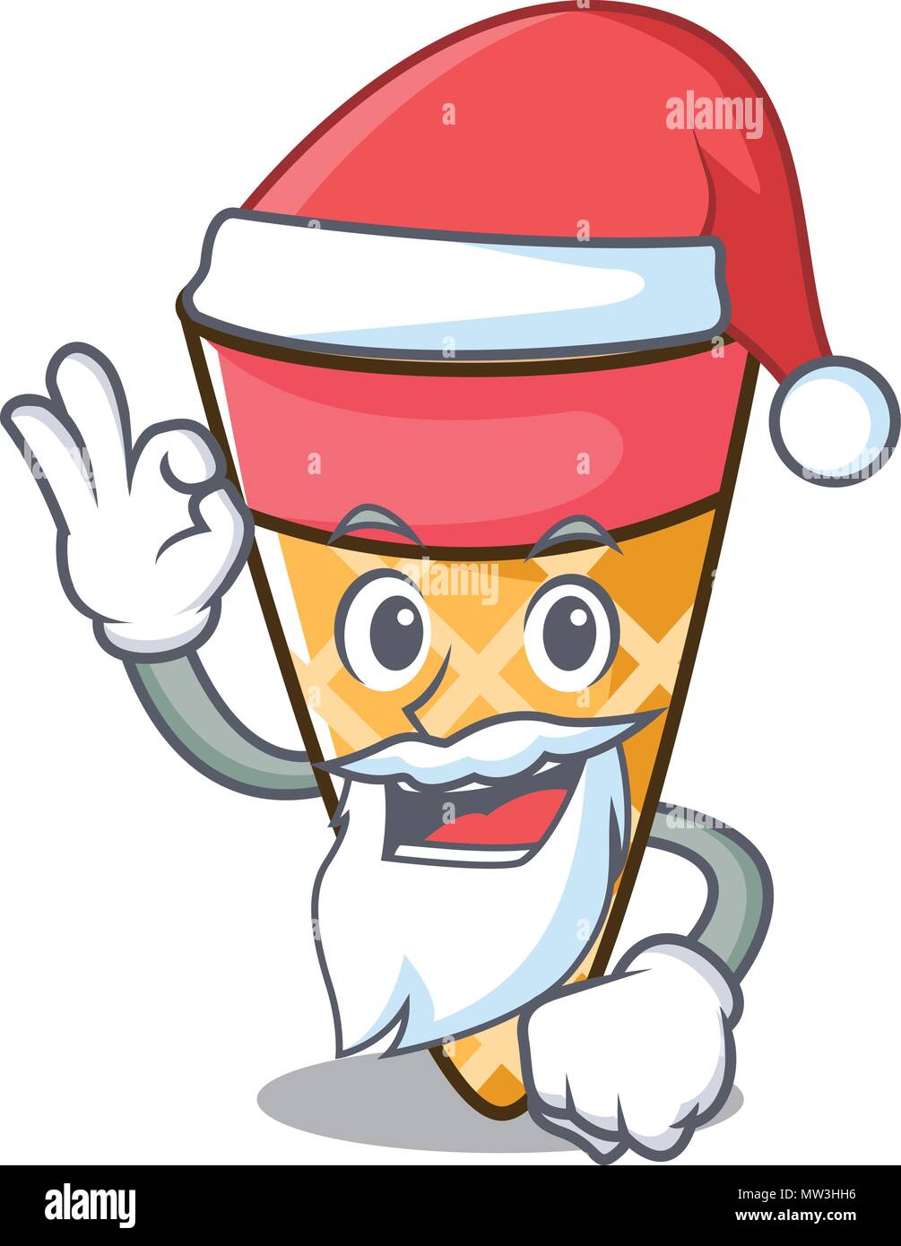 Christmas ice cream waffle Stock Vector Images - Alamy