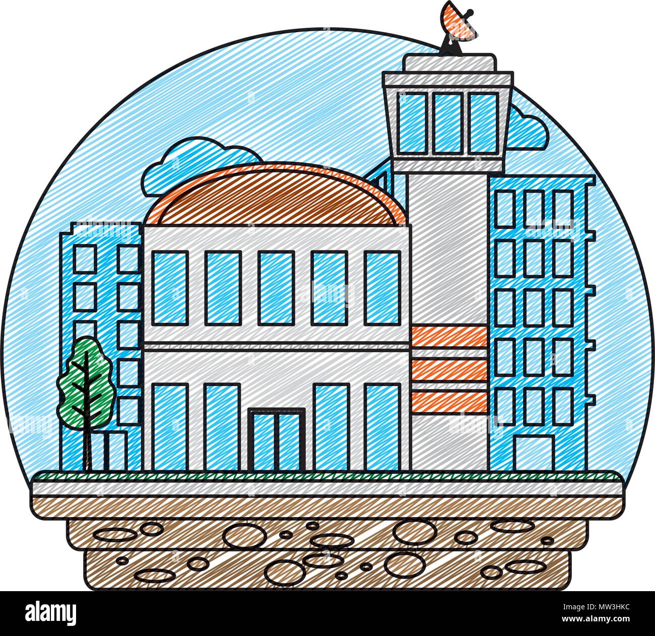 doodle modern building architecture city urban Stock Vector Image & Art ...