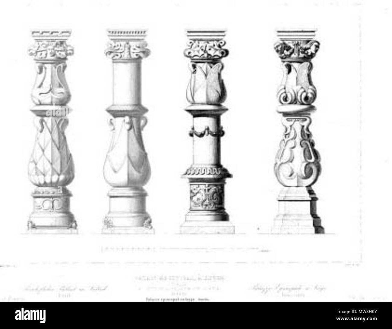 . Français : Dessins des Colonnes du Palais de Liège 1ère cour . 5 ...