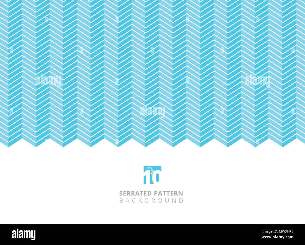 Abstract white color serrated lines pattern on blue background with ...