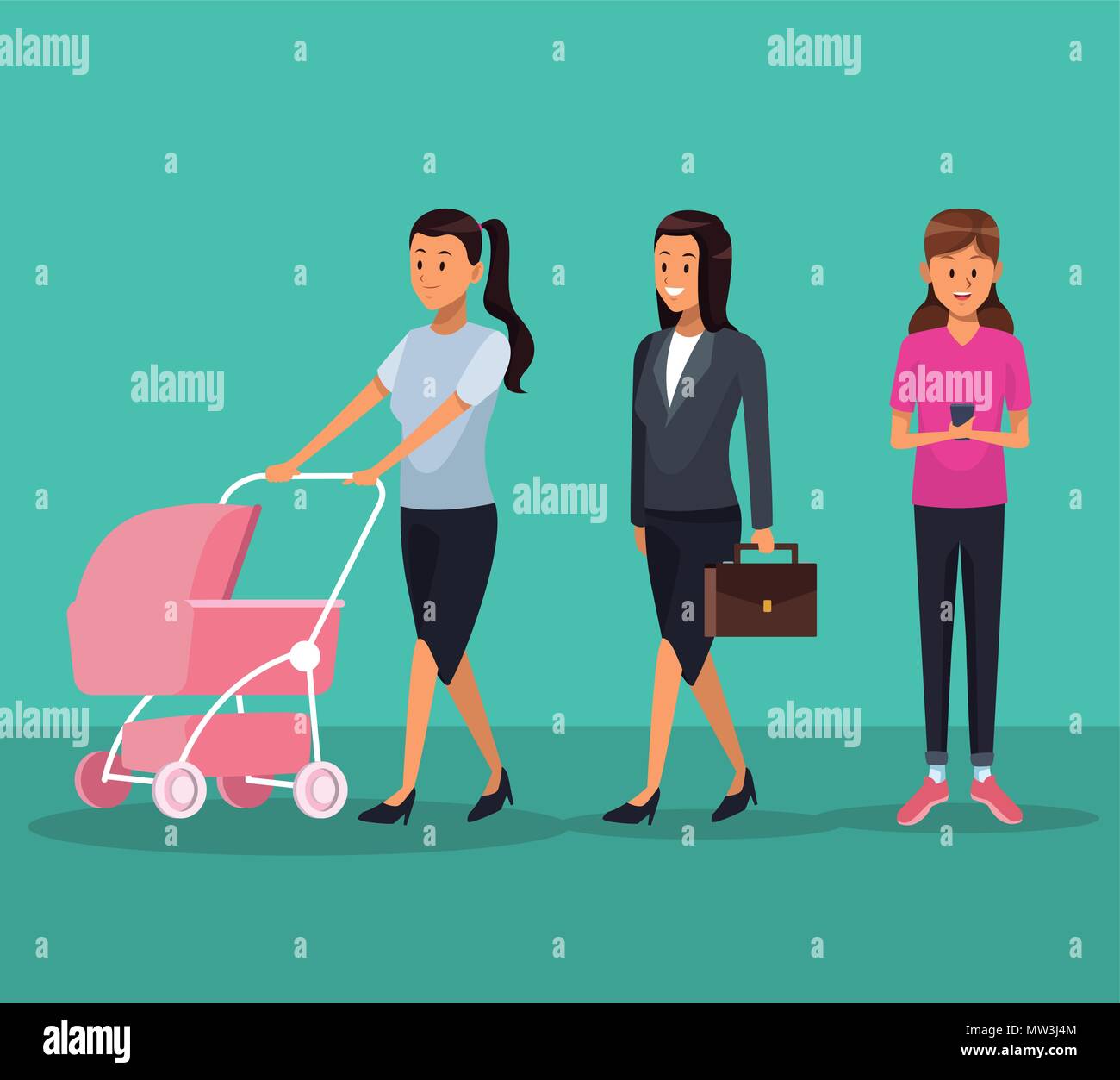 Women in routine day Stock Vector Image & Art - Alamy