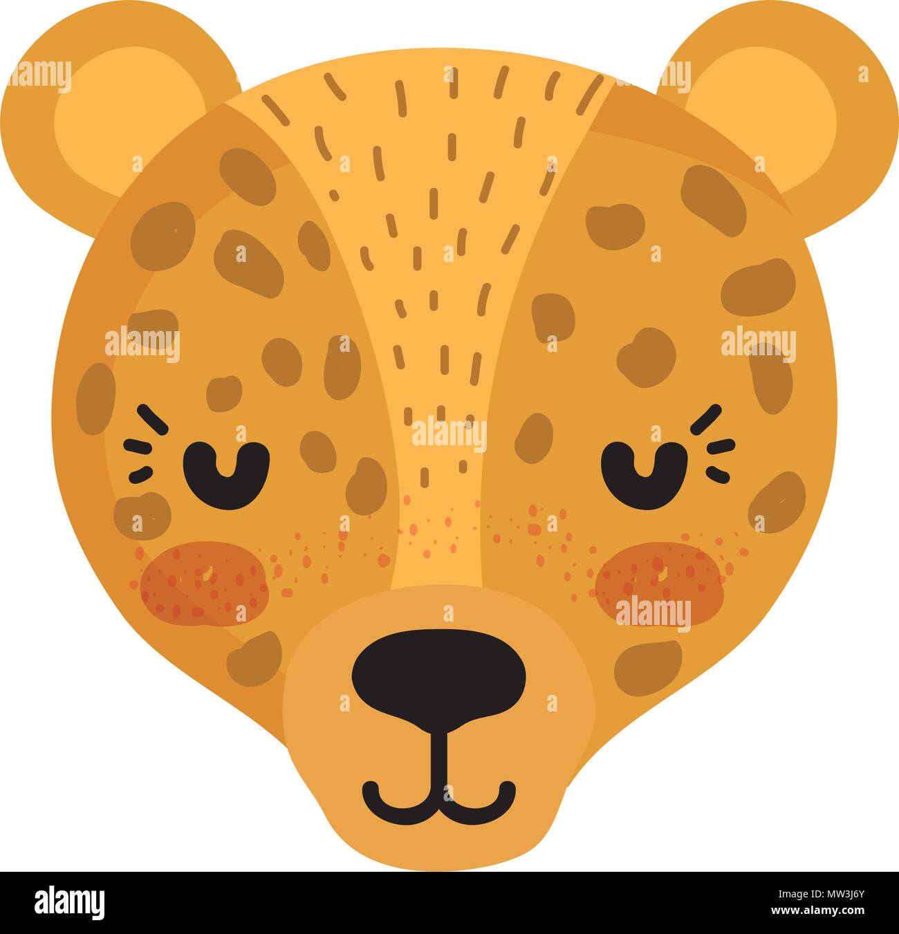 adorable leopard head wild animal Stock Vector Image & Art - Alamy
