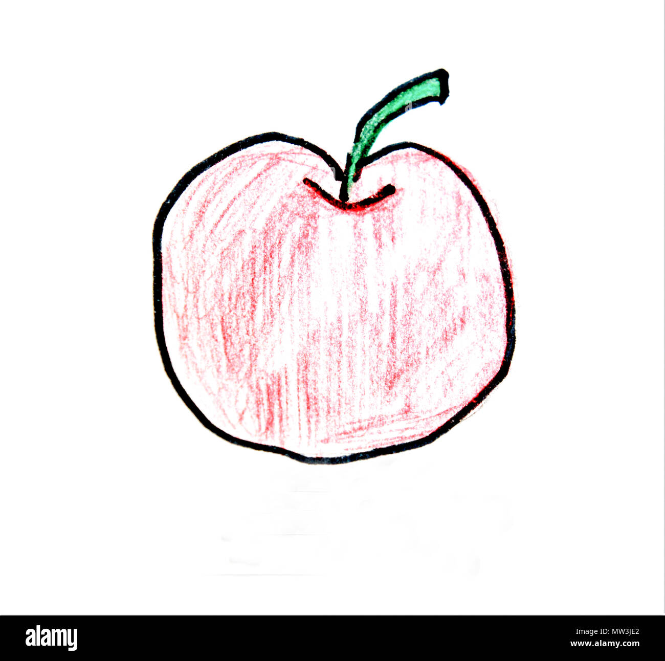red apple drawing, education theme ,image of a Stock Photo - Alamy