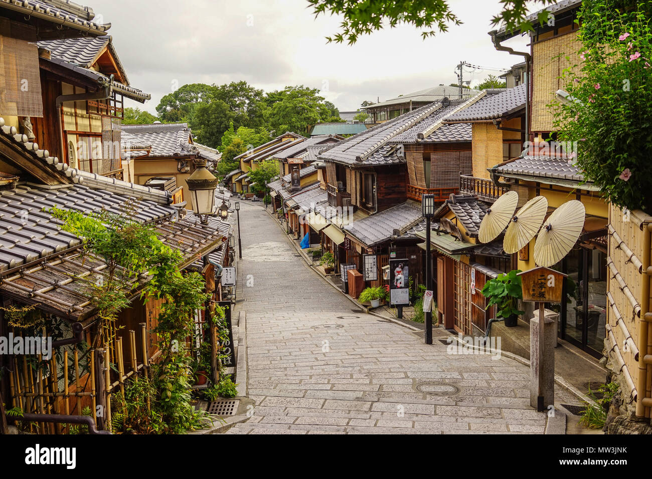 Kyoto, Japan - Jul 15, 2015. Wooden houses at Old Town in Kyoto, Japan. Kyoto was the Imperial ...