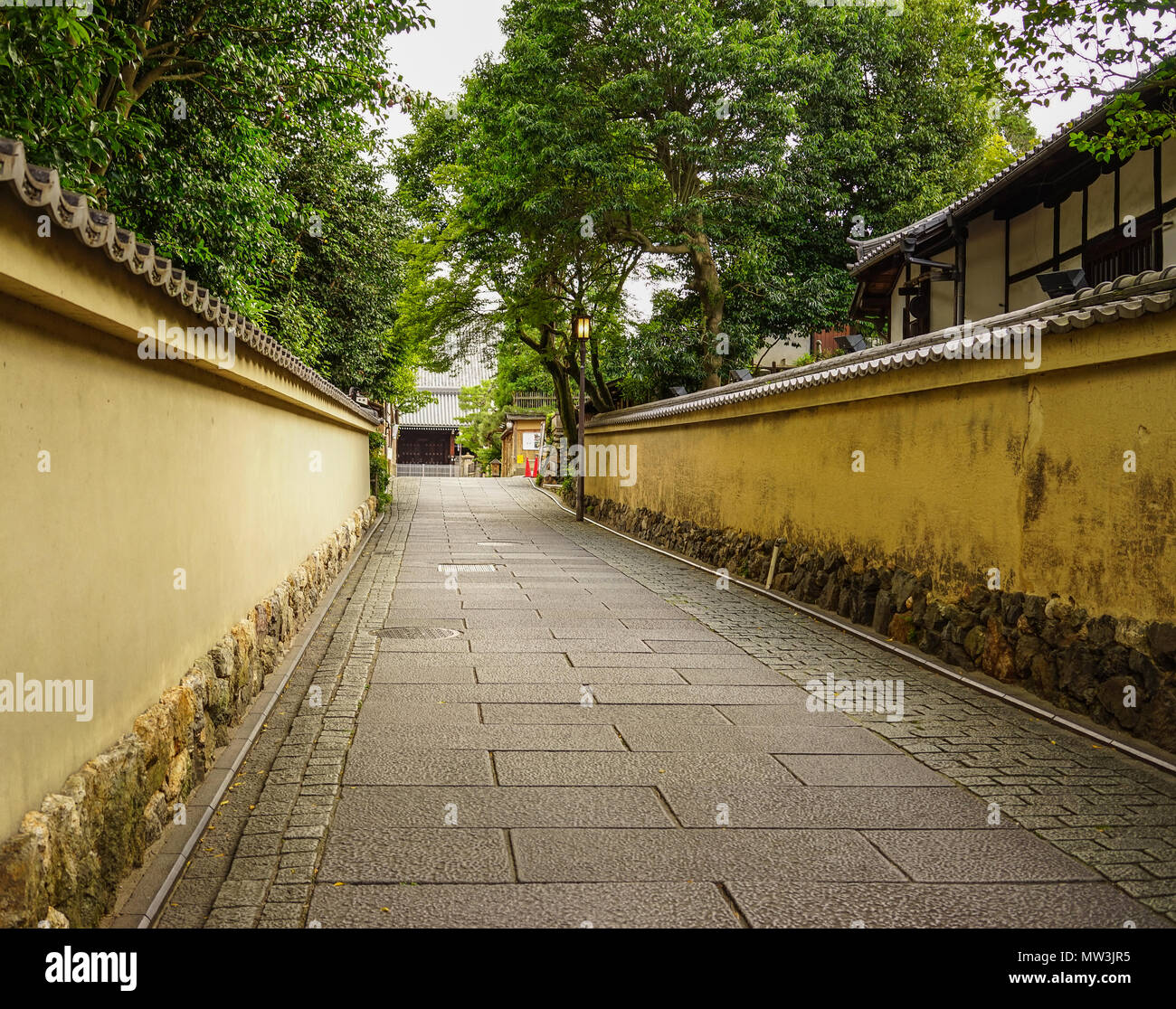 Stone path of ancient garden at old town in Kyoto, Japan Stock Photo ...