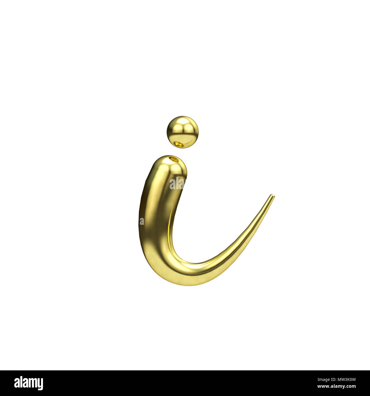 Letter I gold handwritten script font. 3D Rendering Stock Photo - Alamy