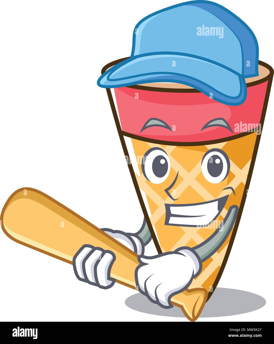Playing baseball ice cream tone character cartoon Stock Vector Image ...