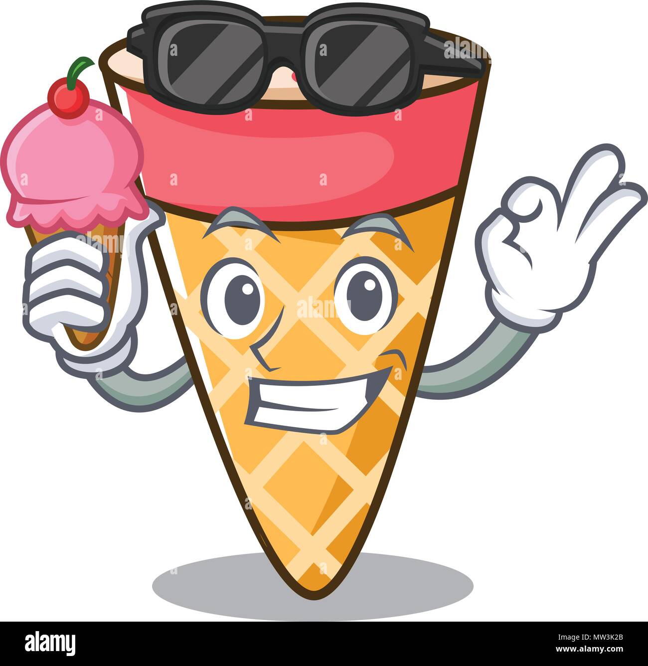 With ice cream ice cream tone character cartoon Stock Vector Image ...