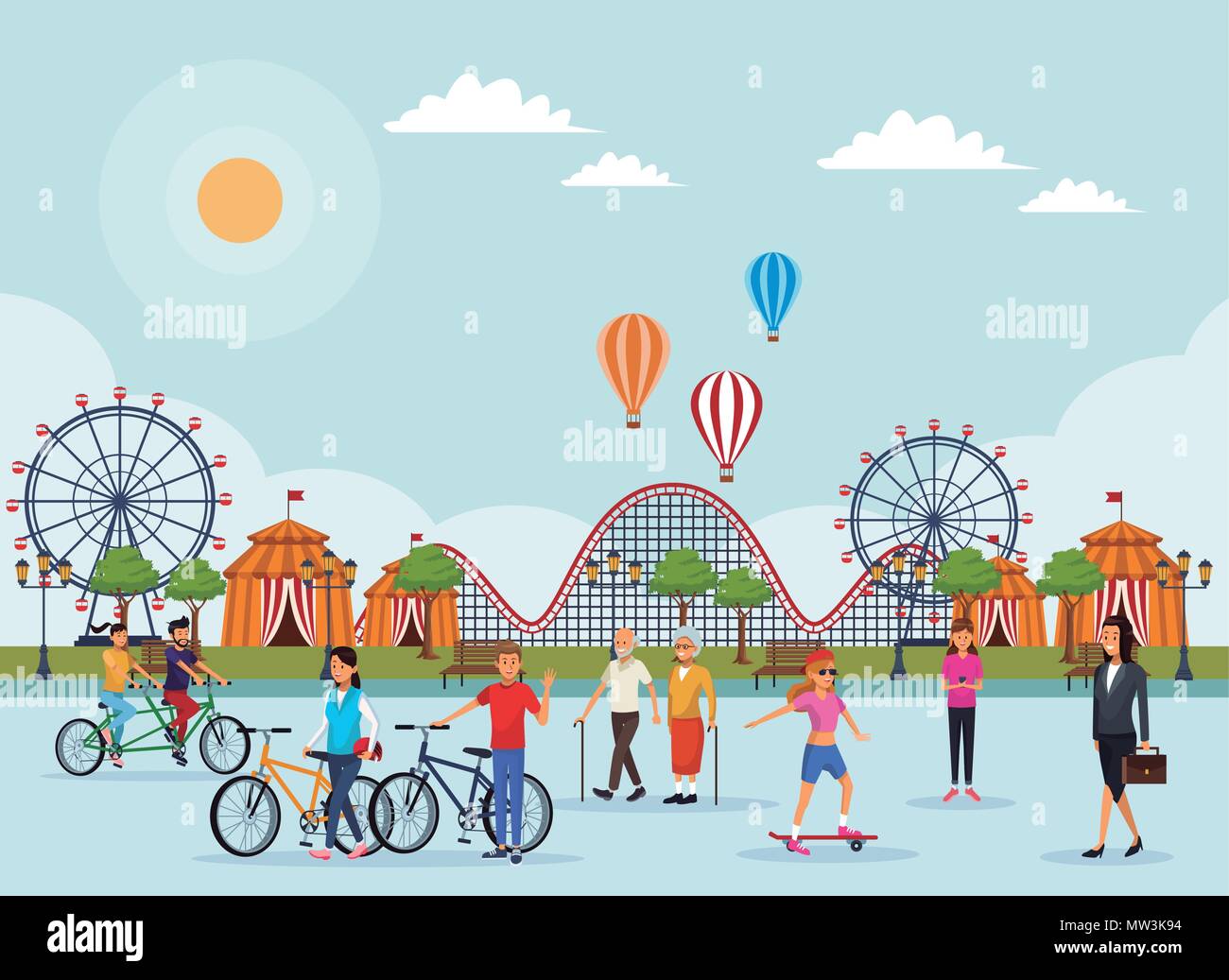 Spring people street Stock Vector Images - Alamy