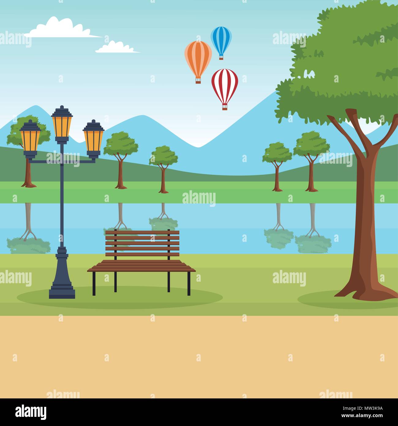 Empty nature park scenery Stock Vector Image & Art - Alamy
