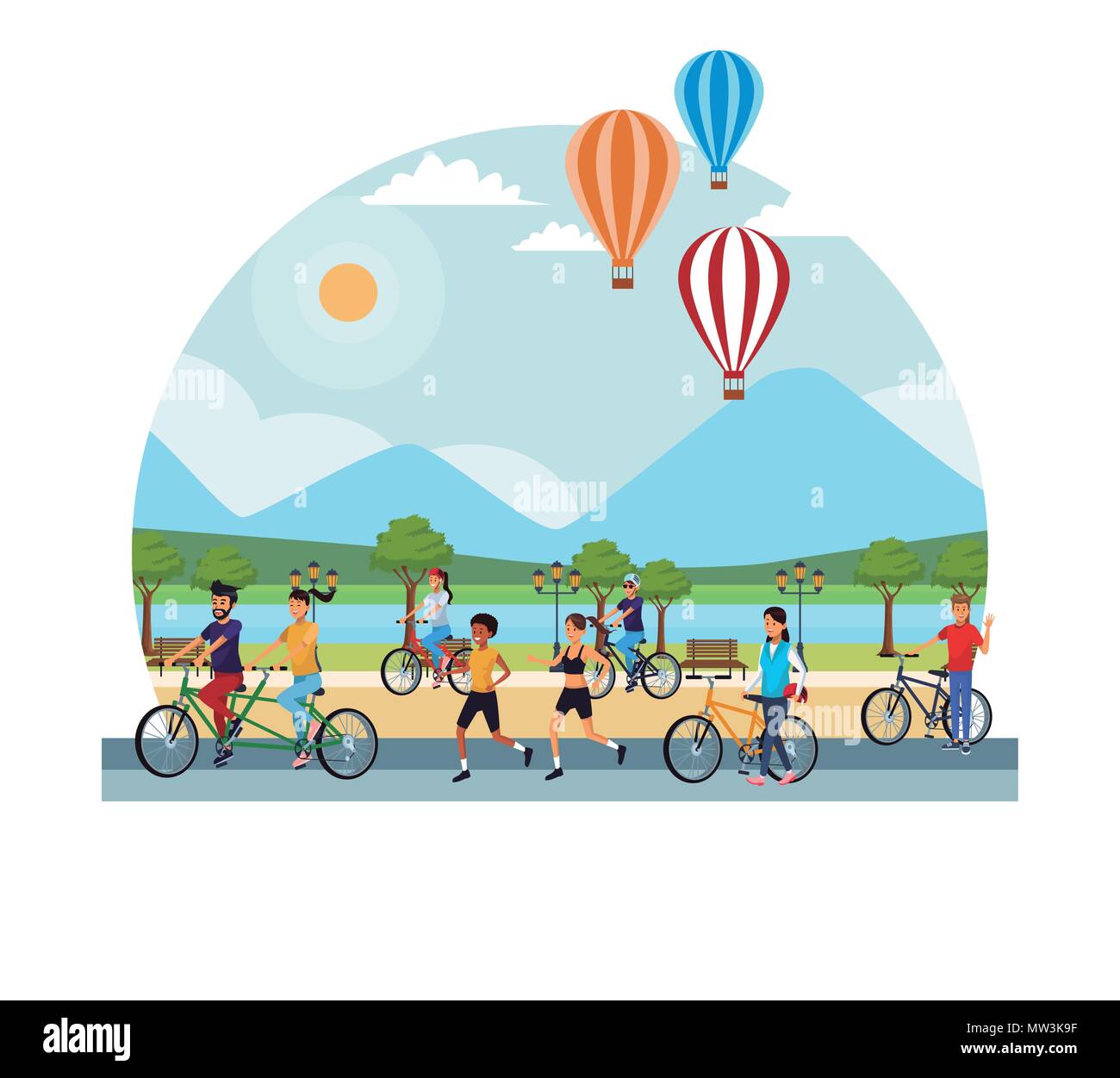 Empty nature park scenery Stock Vector Image & Art - Alamy